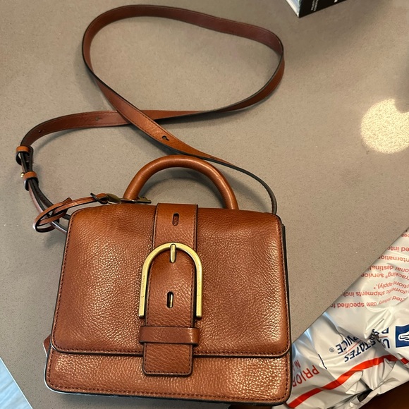 Bags | Fossil Tan Leather Crossbody | Poshmark